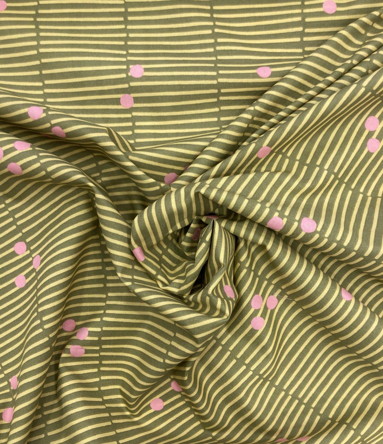 Tissu coton broken stripe vert nerida hansen - Les aiguilles de Lulu